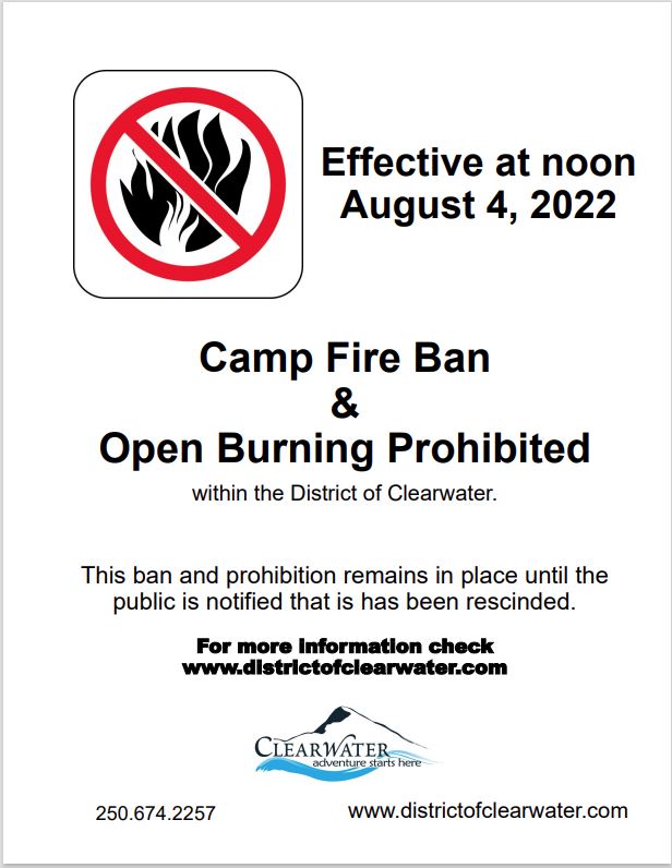 Camp Fire and Open Burning prohibited as of August 4 : District of ...